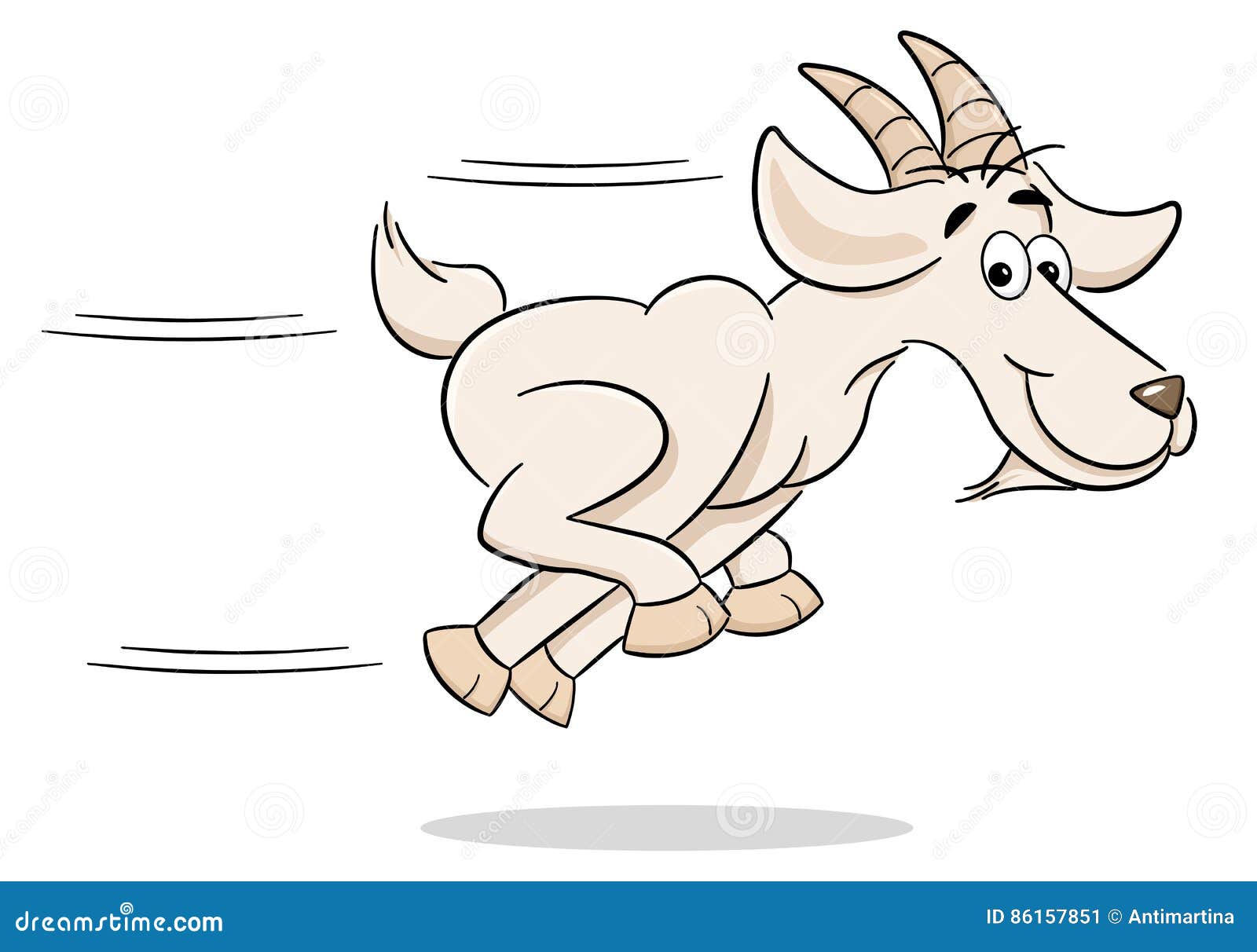 Running cartoon goat stock vector. Illustration of hoofed - 86157851
