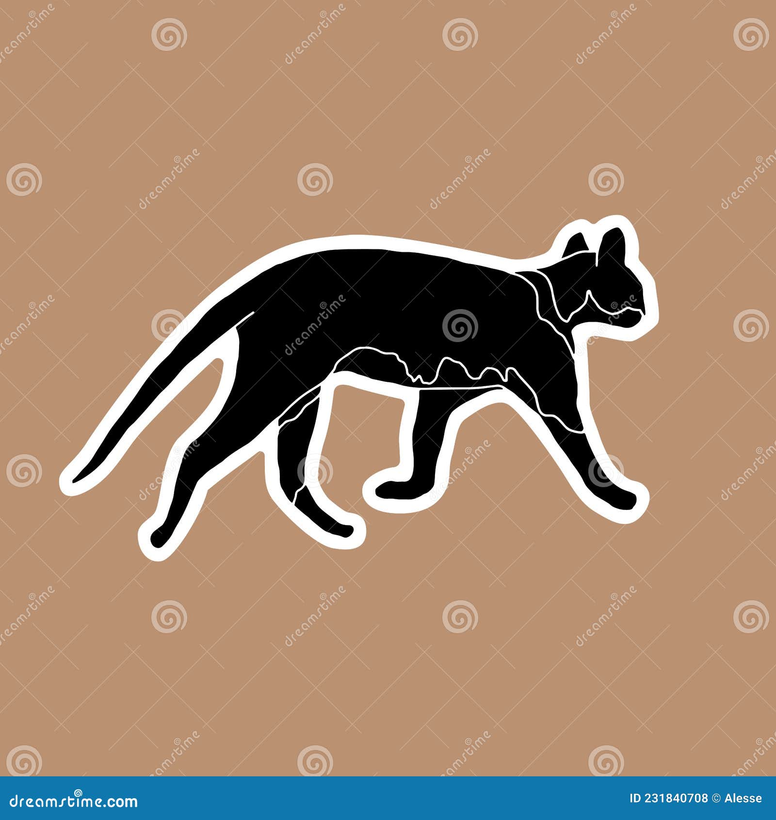 Running Cat Vector Illustration in Doodle Style Stock Vector ...
