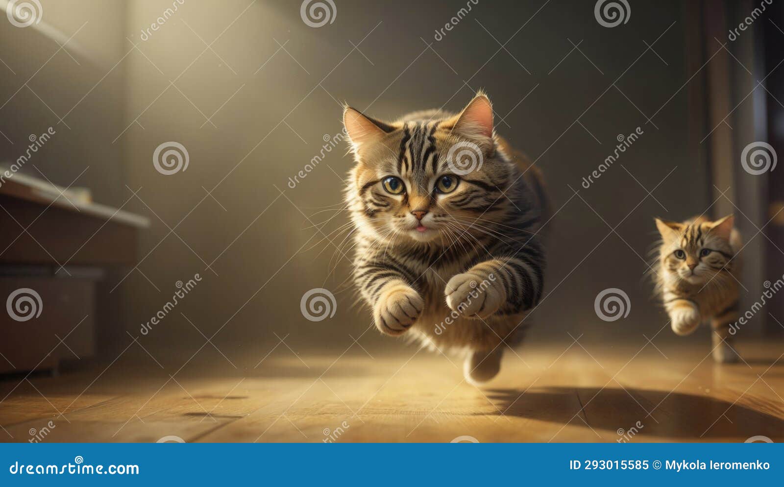 Running Cats Cartoon Coloring Page Royalty-Free Stock Image ...