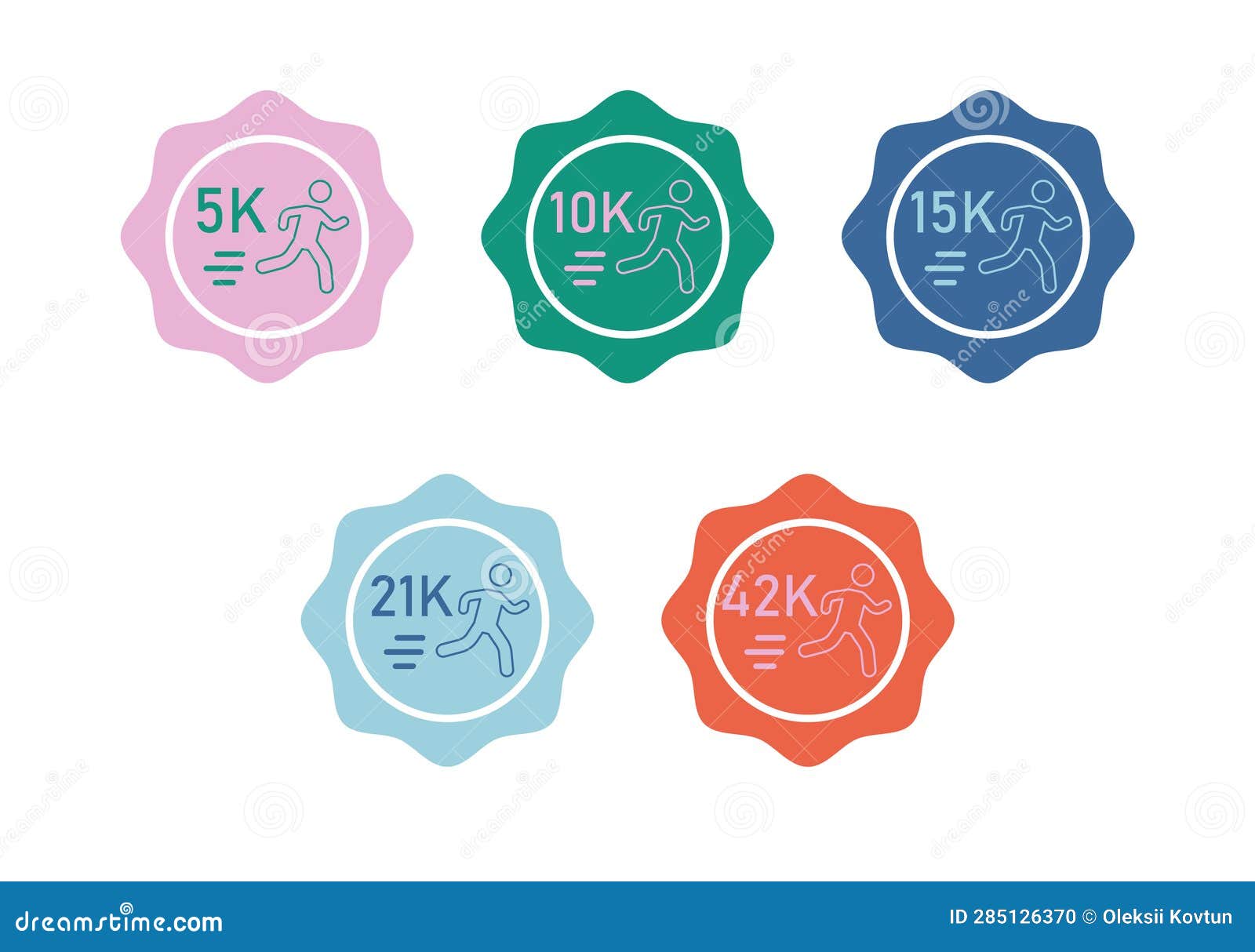 Running Challenge Badges. Run Digital Award Icons Stock Vector ...