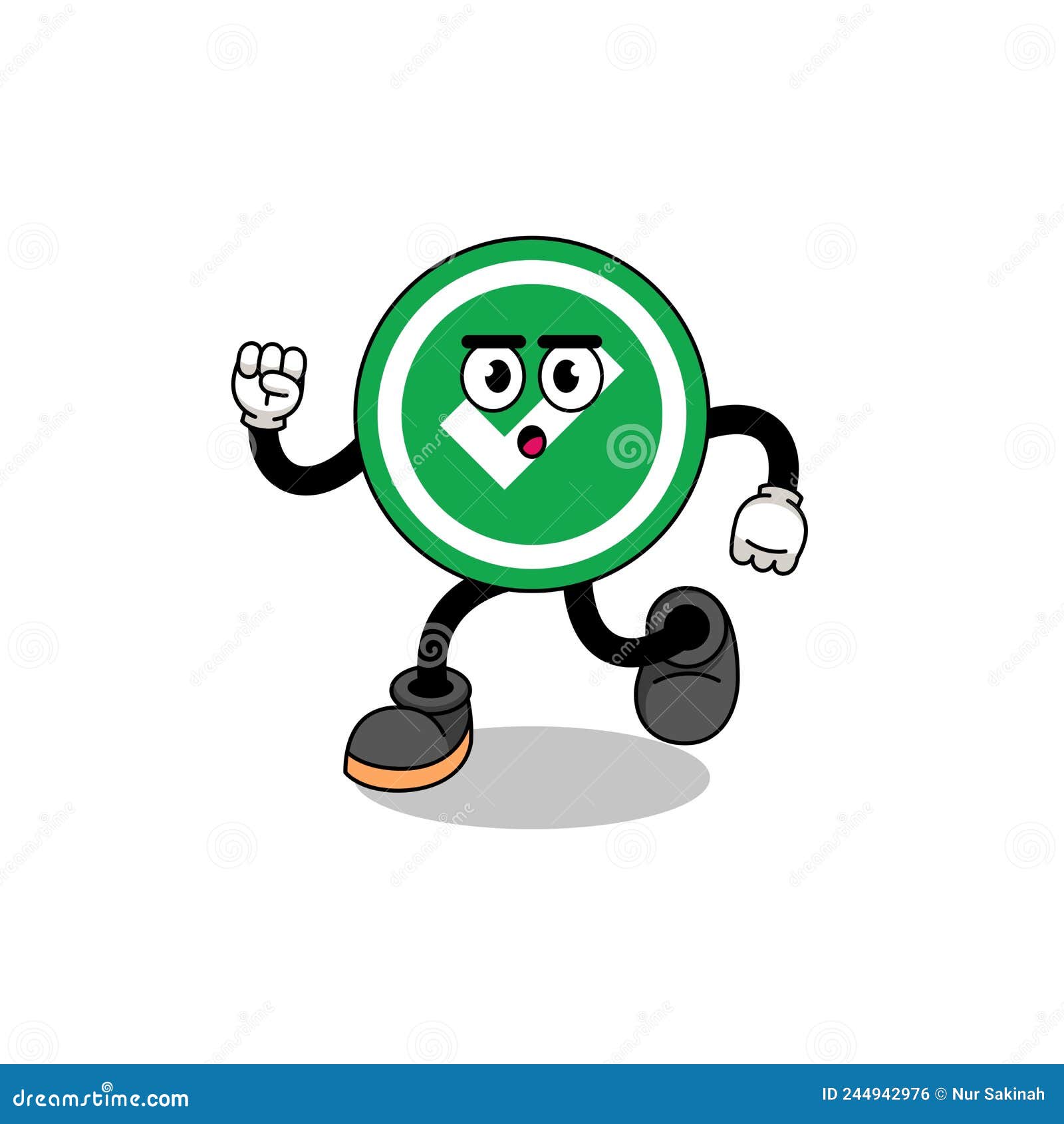 Running Check Mark Mascot Illustration Stock Vector - Illustration of ...