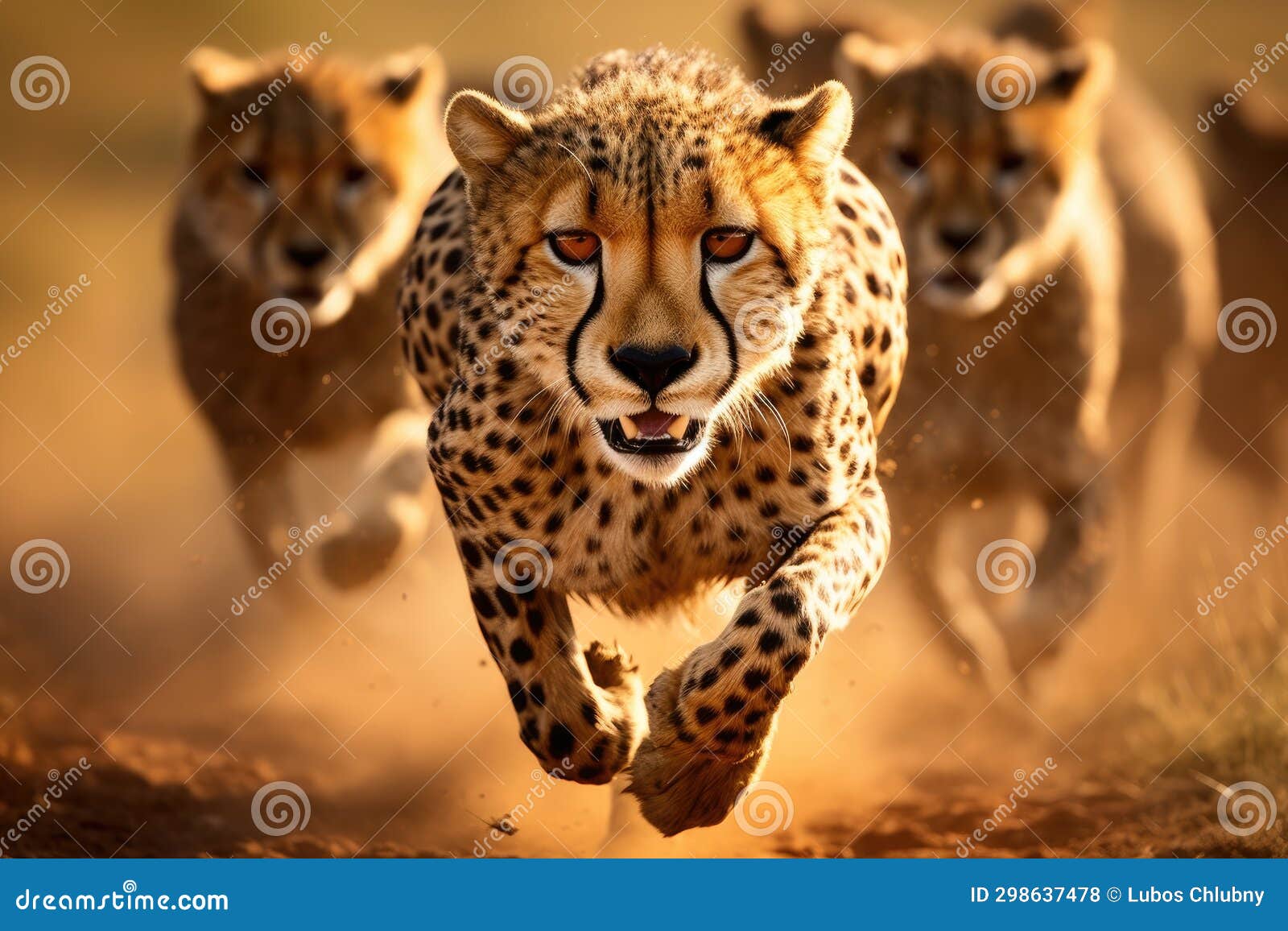 Running Cheetah in the African Savannah Stock Photo - Image of predator ...