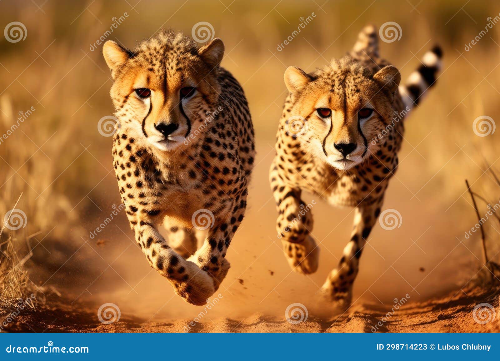 Running Cheetah in the African Savannah Stock Image - Image of savanna ...