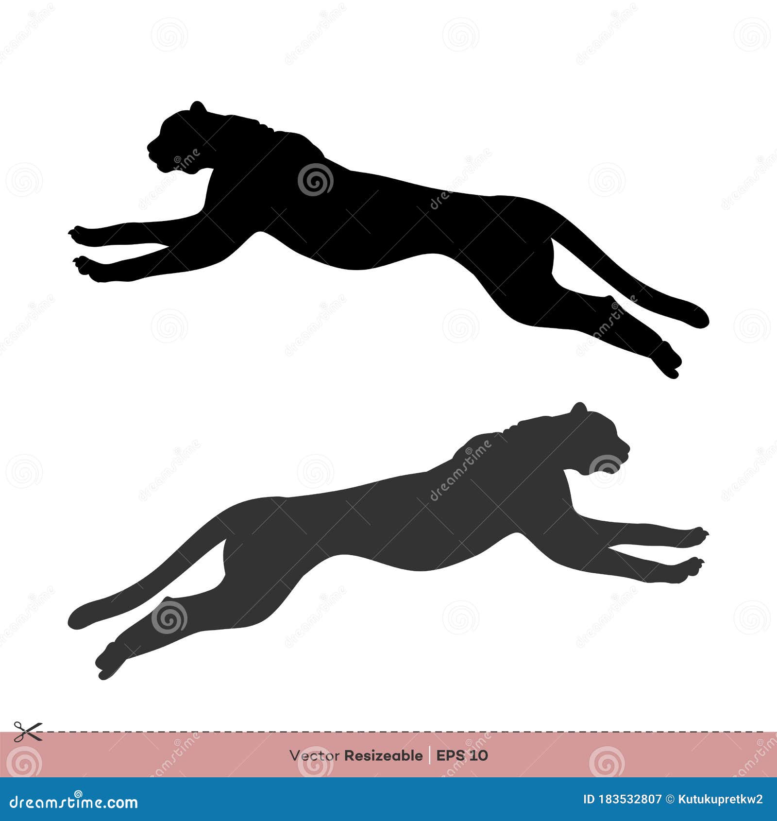 Cheetah Silhouette Simple White Background Vector Illustration ...