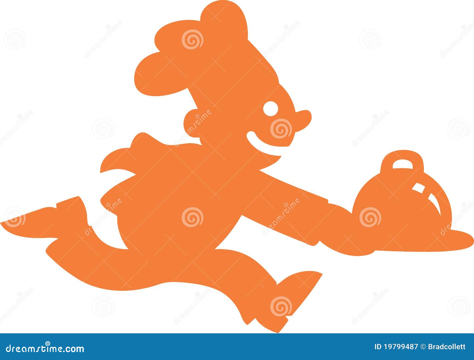 Running Chef stock vector. Illustration of fancy, tray - 19799487