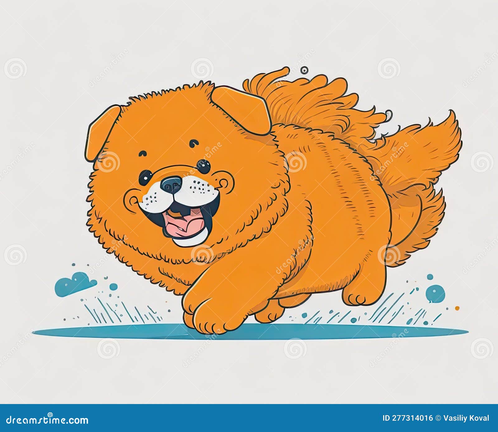 Running Chow Chow Puppy. Generative Ai Stock Illustration ...