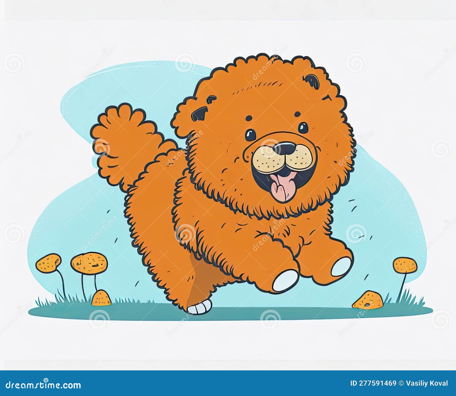 Running Chow Chow Puppy. Generative Ai Stock Illustration ...