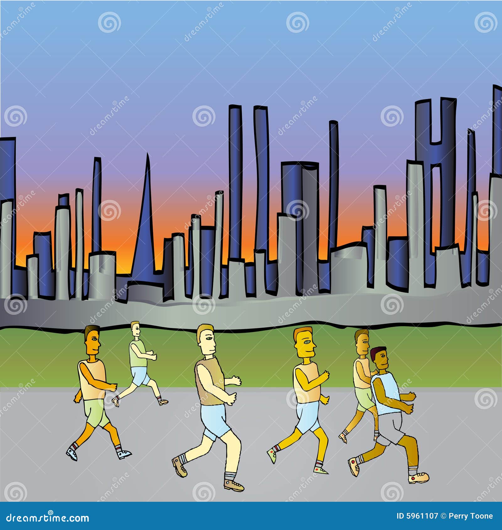 Running in the city stock vector. Illustration of backdrop - 5961107