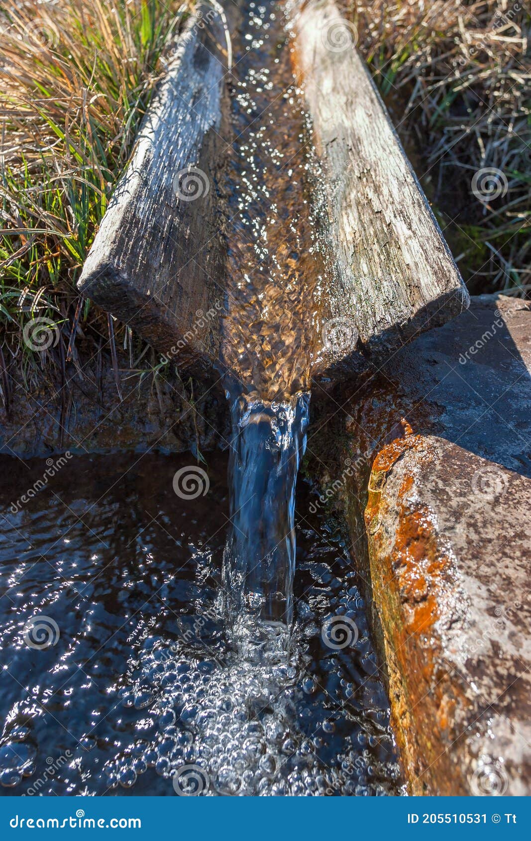 Running Clear Water To a Trough Stock Image - Image of planks, cold ...