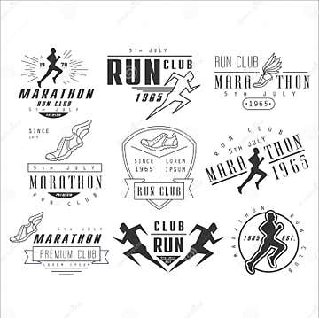 Running Club Labels, Emblems and Design Elements Stock Vector ...