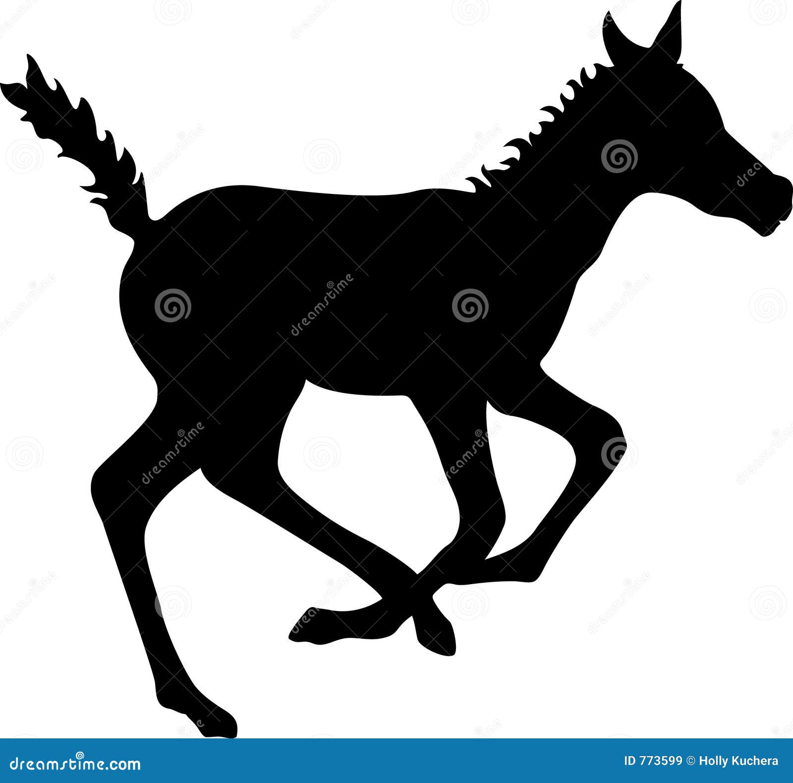 Running Colt Silhouette stock illustration. Illustration of move - 773599