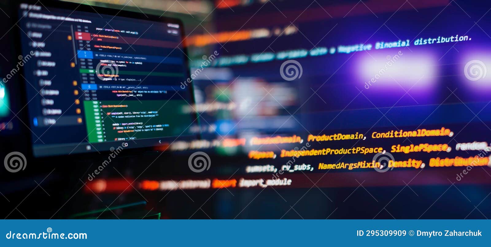 Running Computer Data Programming Coding Script Text On Screen Stock Illustration