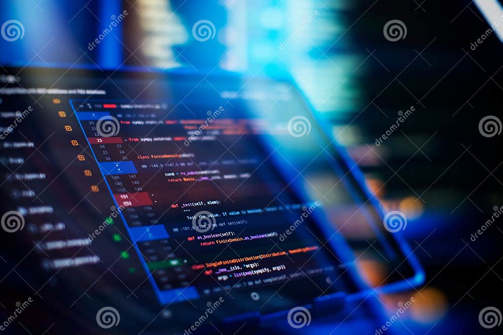 Running Computer Data Programming Coding Script Text On Screen