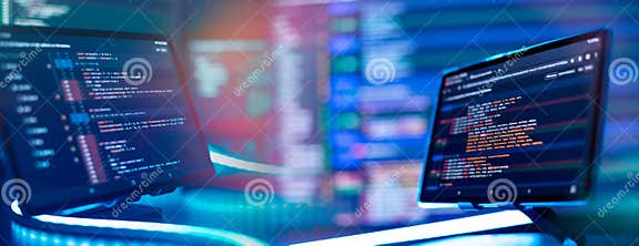 Running Computer Data Programming Coding Script Text On Screen