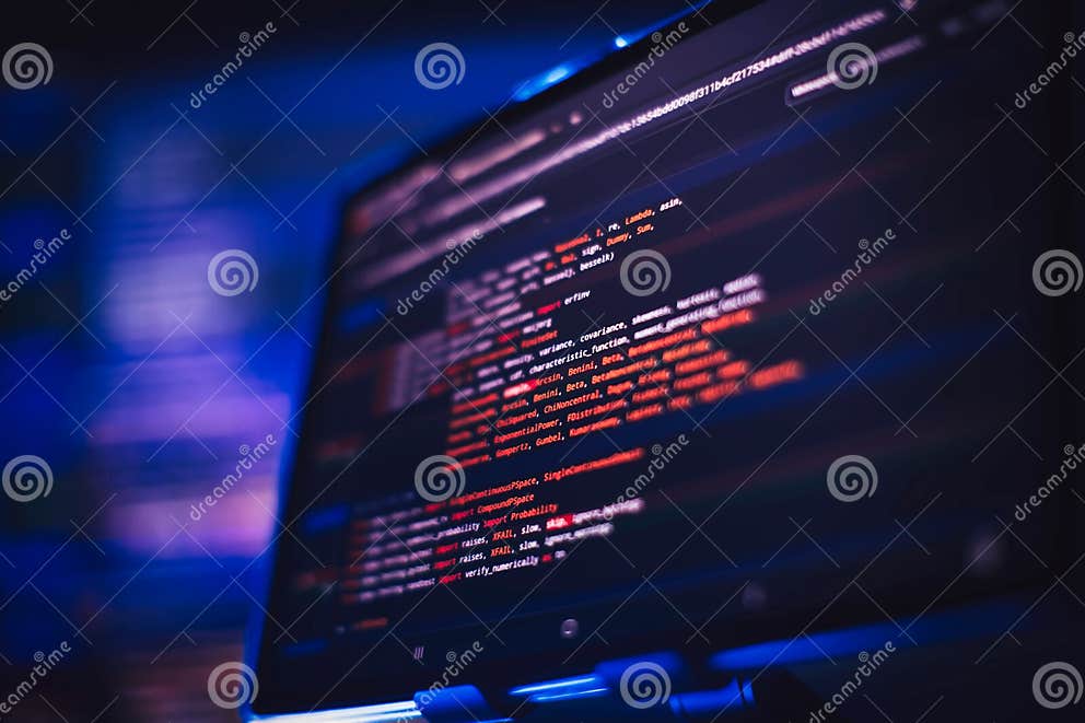 Running Computer Data Programming Coding Script Text On Screen 4837