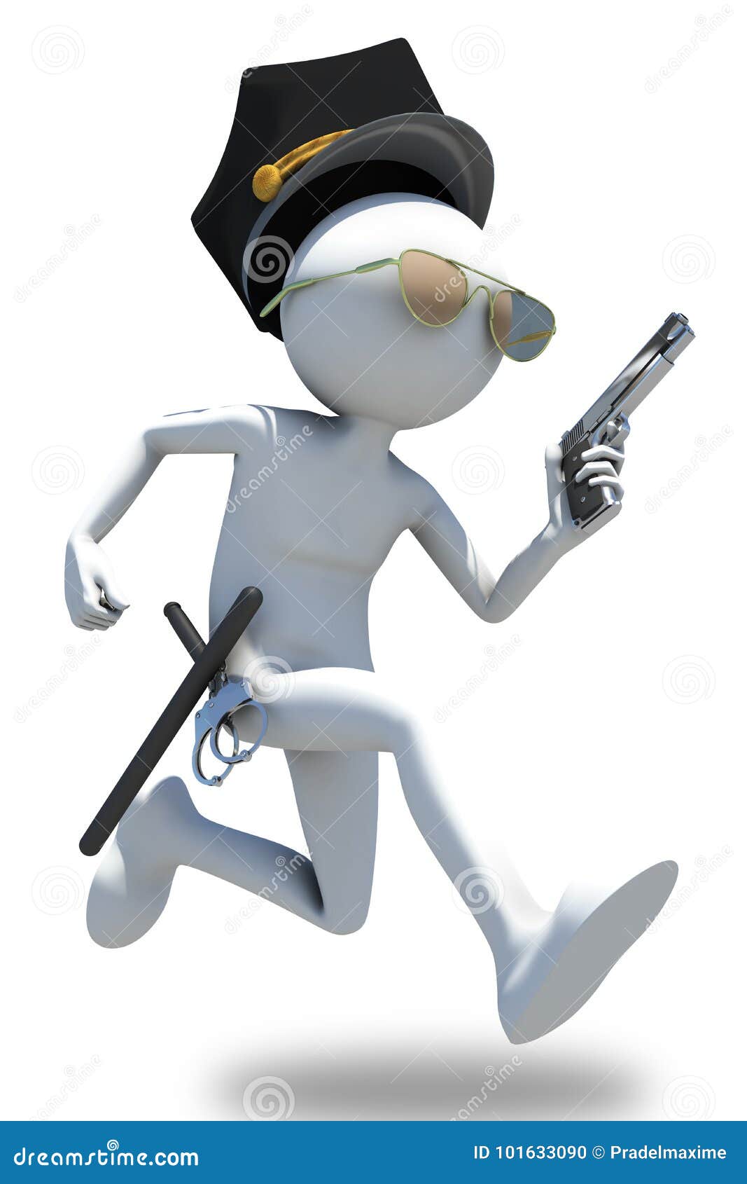 Running cop stock illustration. Illustration of short - 101633090