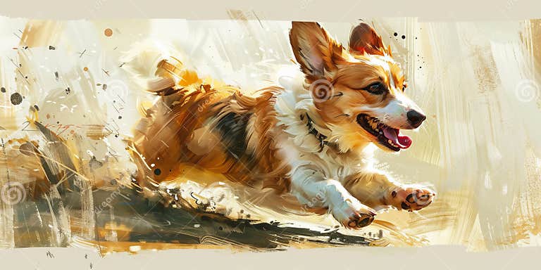 Running Corgi. Running Corgi Stock Illustration - Illustration of cute ...