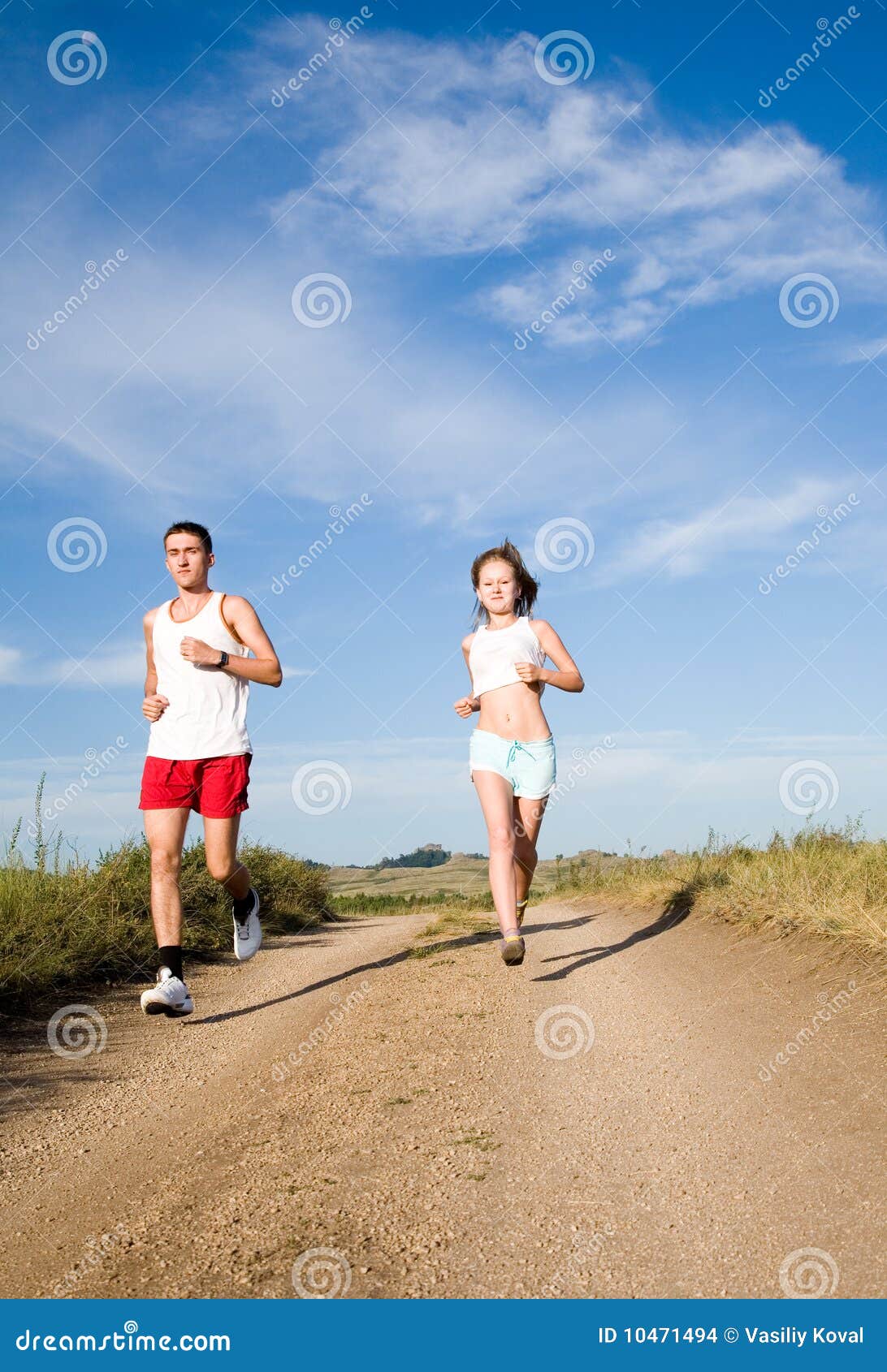 Running couple stock photo. Image of steppe, training - 10471494