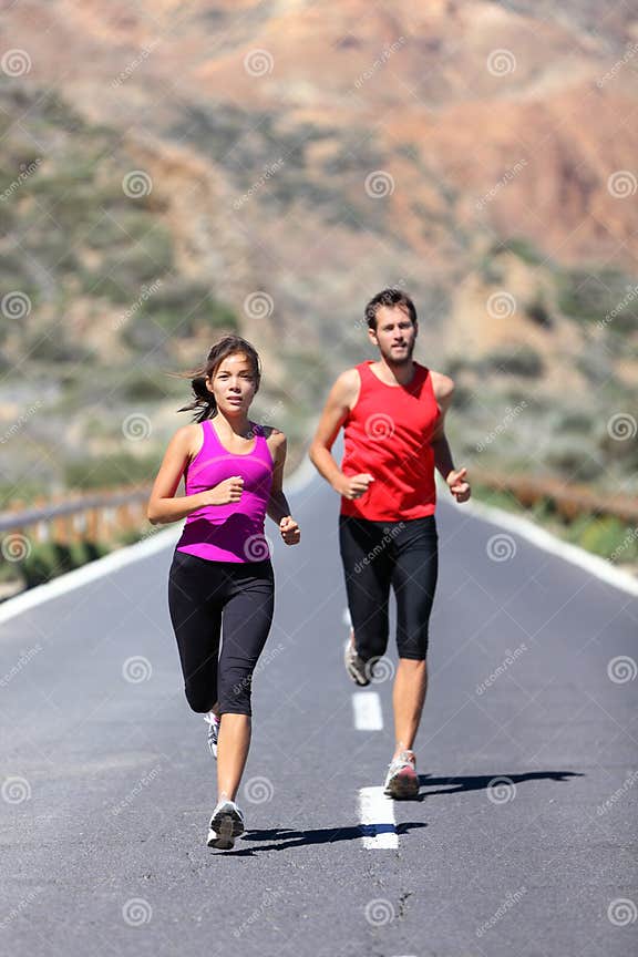 Running couple stock image. Image of activity, multiracial - 22030085
