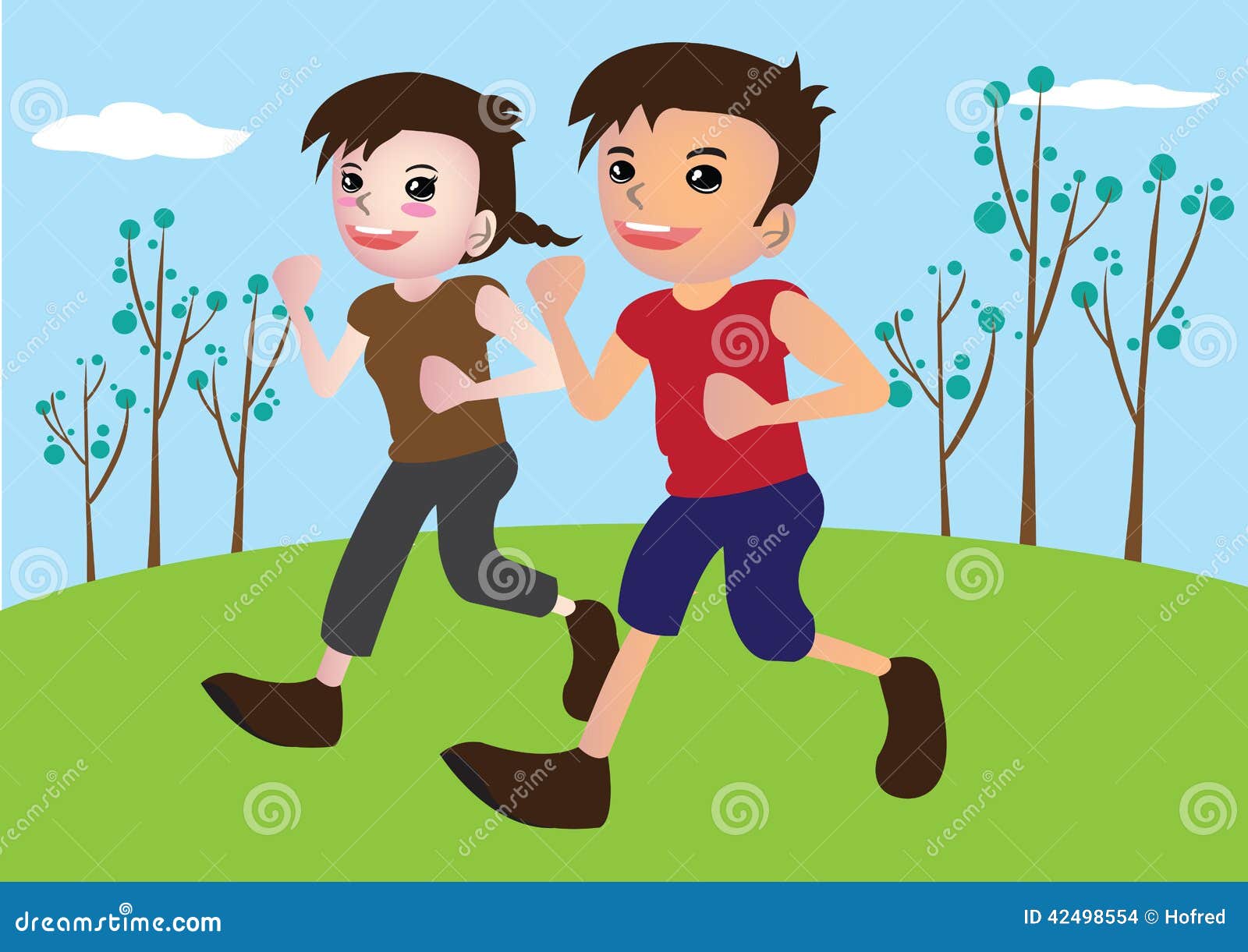 Running Couple stock vector. Illustration of fitness - 42498554