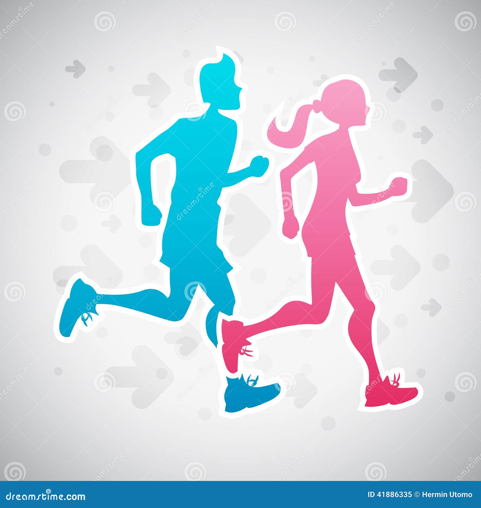 Running Couple stock vector. Illustration of design, durability - 41886335