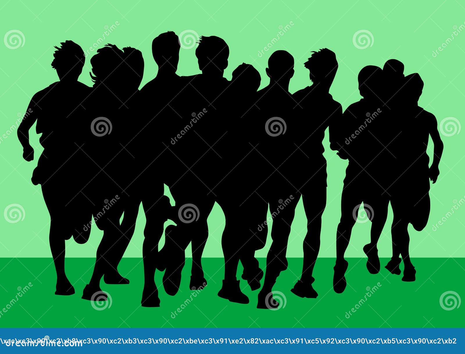 Running crowd stock vector. Illustration of group, jogging - 12271029
