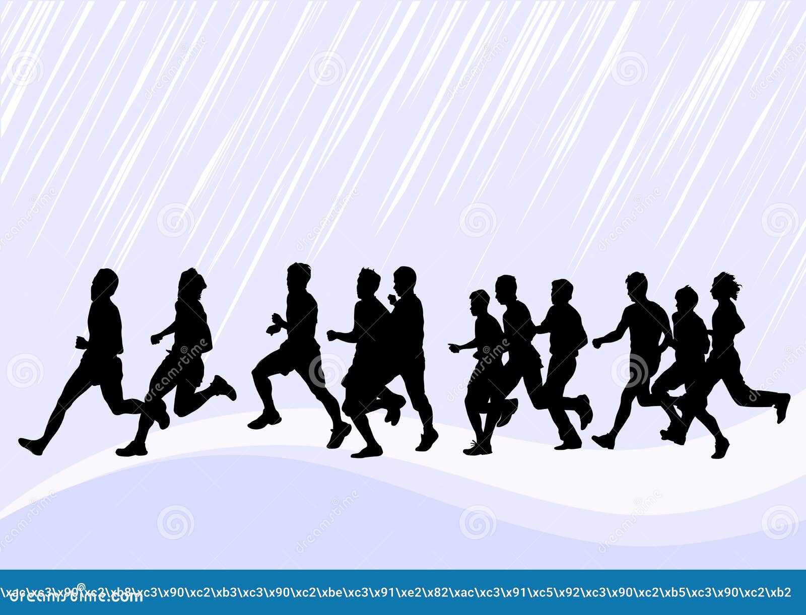 Running crowd boys stock vector. Illustration of event - 13104044