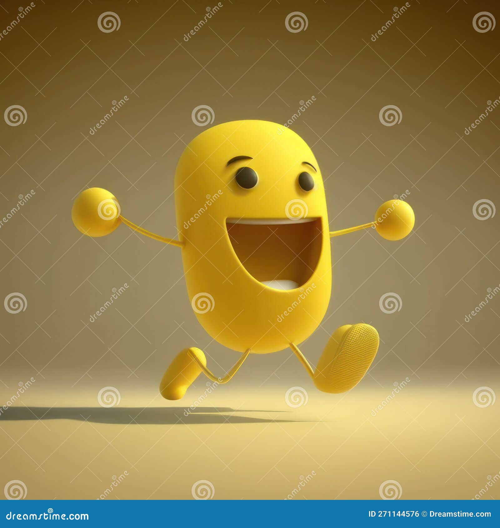 Running 3D Smiley Emoticon . Royalty-Free Stock Image | CartoonDealer ...