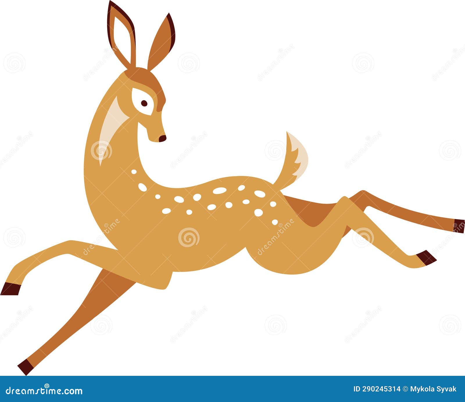 Running Deer Animal stock illustration. Illustration of wild - 290245314
