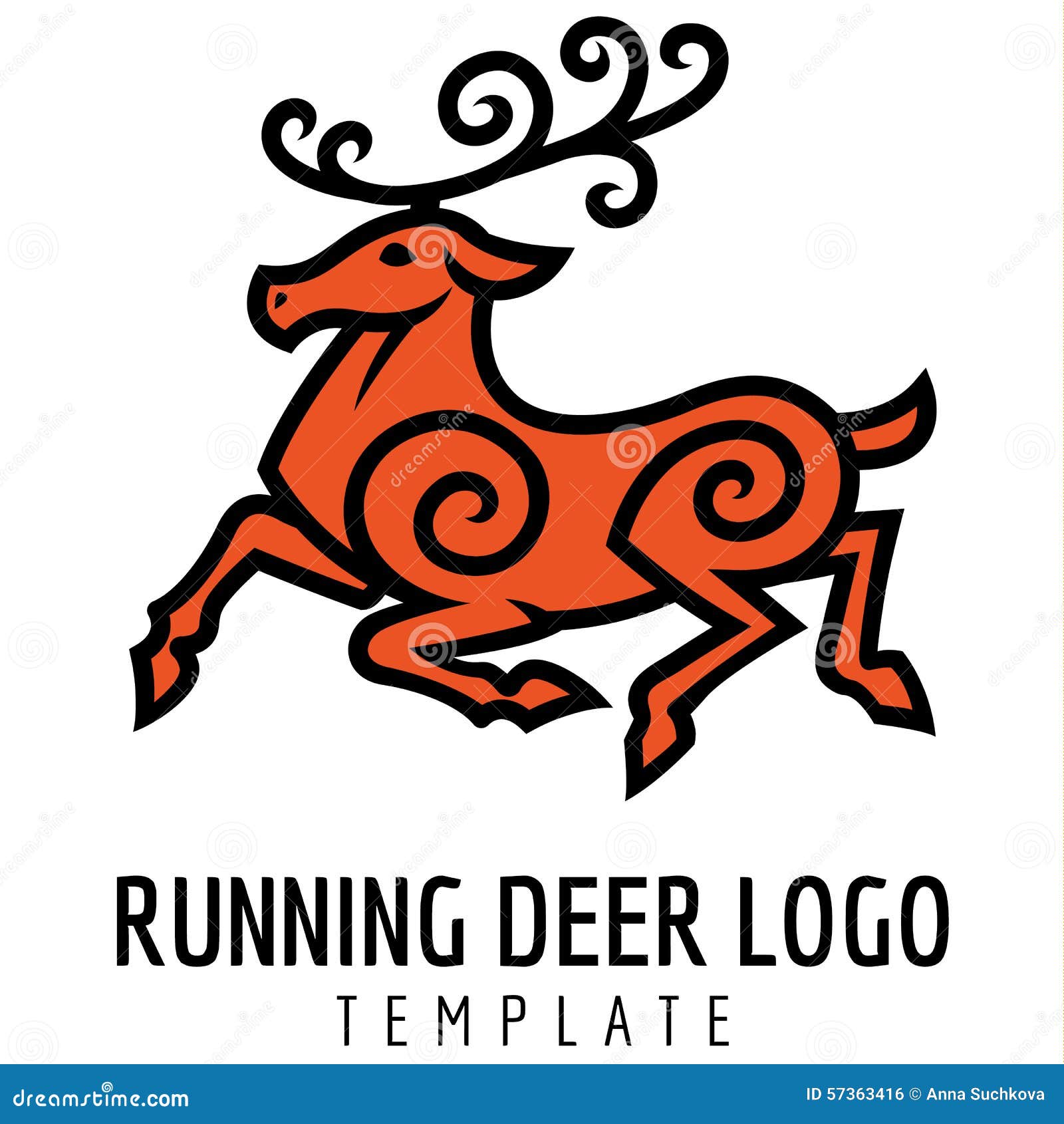 Running deer stock illustration. Illustration of element - 57363416
