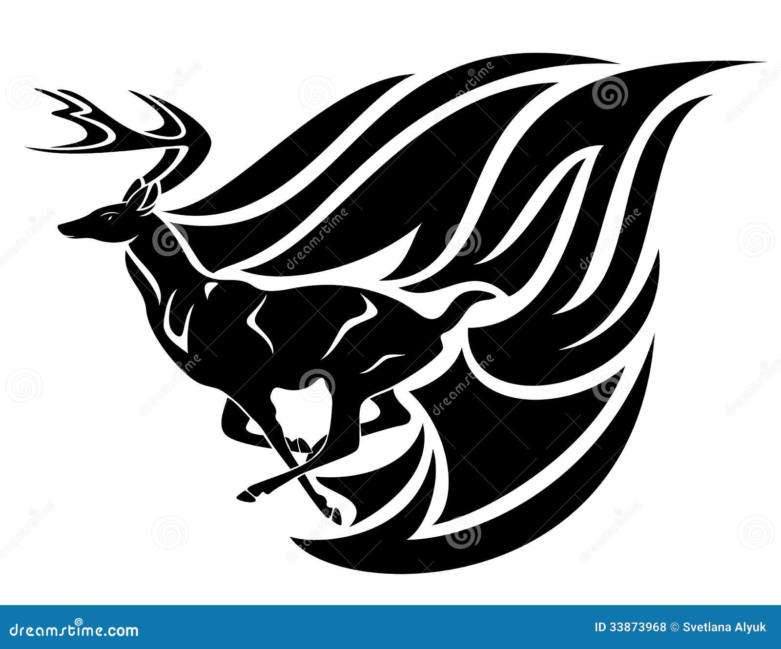 Running deer vector stock vector. Illustration of quick - 33873968
