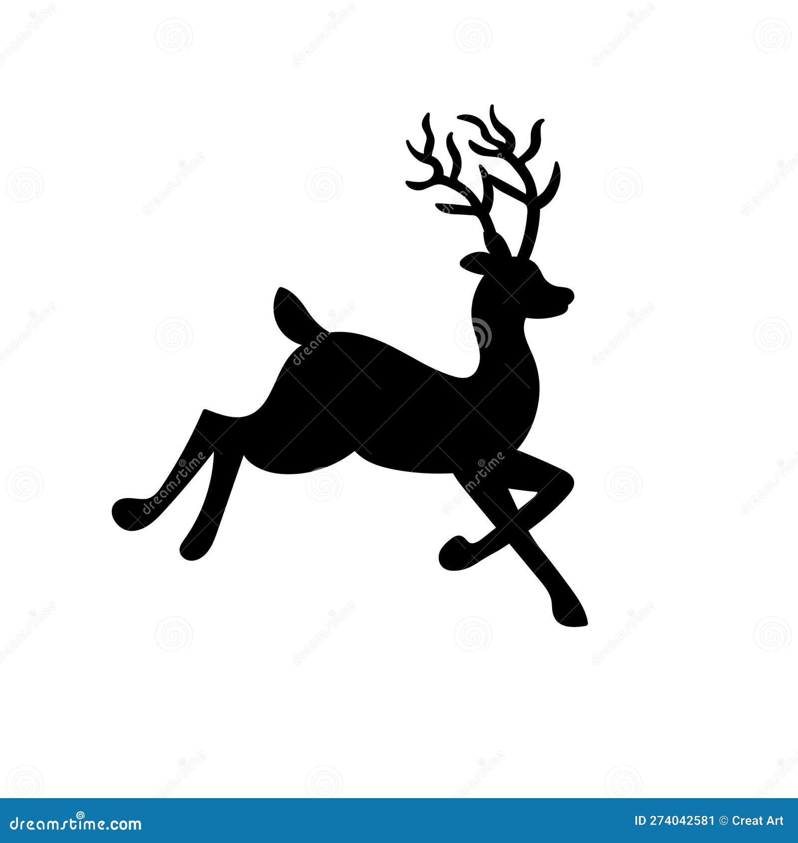 Running Deer Vector Silhouette Stock Vector - Illustration of ...