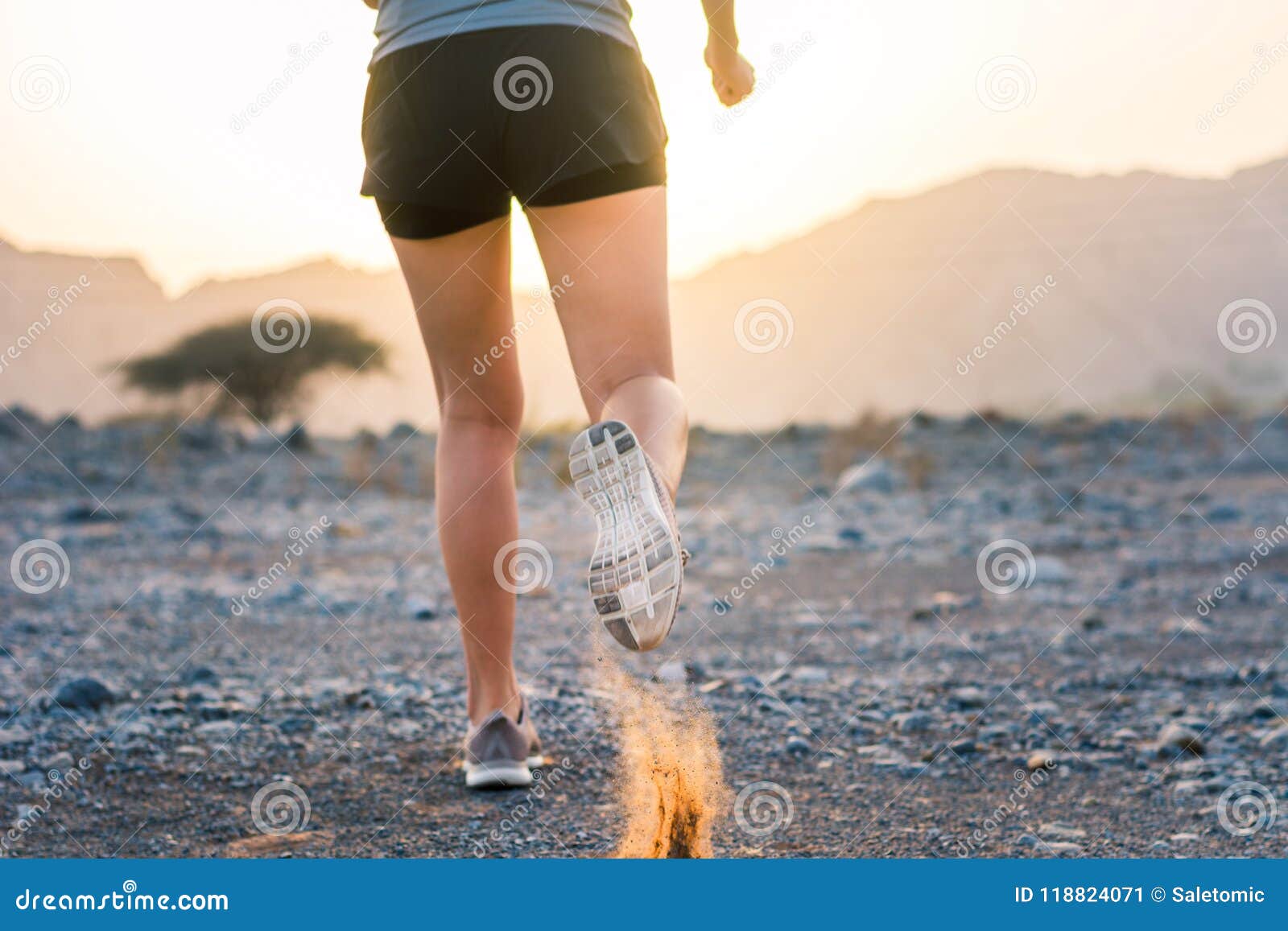 Running in the Desert Low Angle View Stock Image - Image of asphalt ...