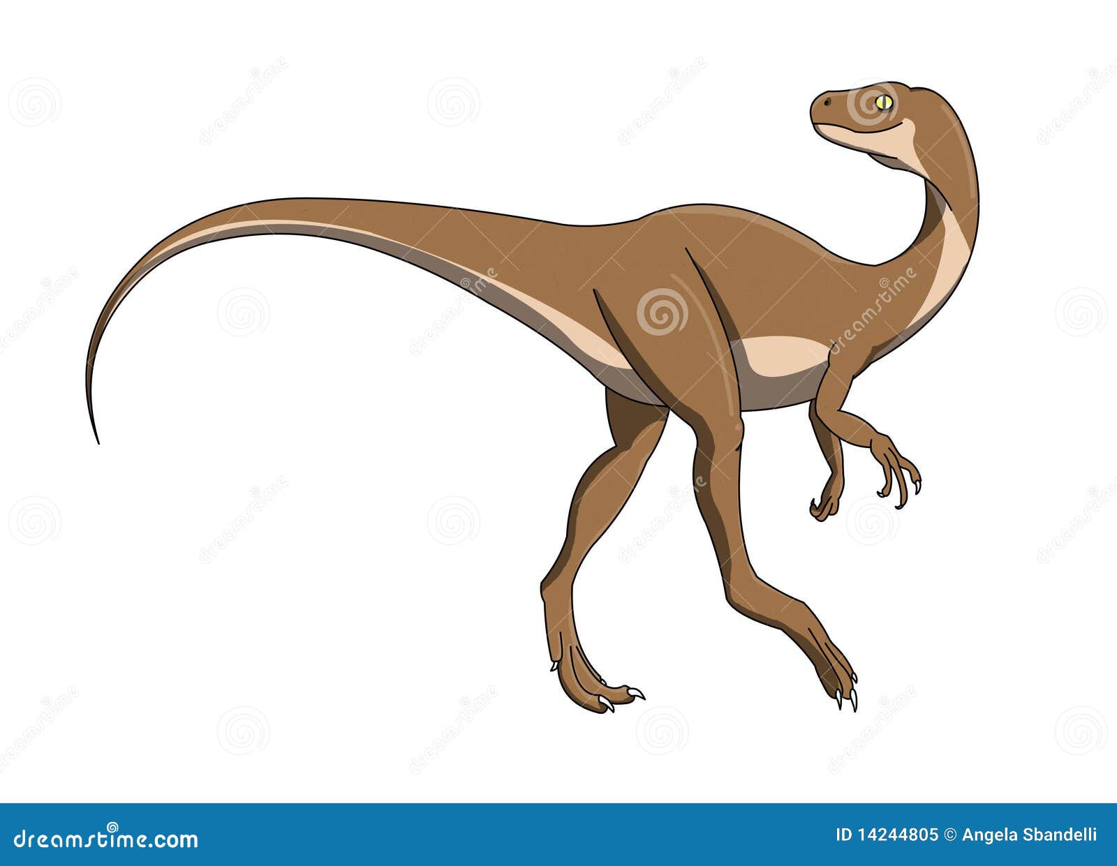 Running dinosaur stock illustration. Illustration of design - 14244805