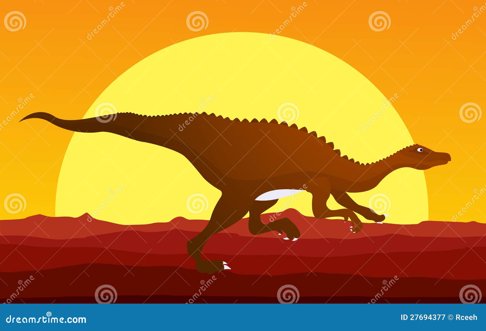 Running dinosaur stock vector. Illustration of evolution - 27694377