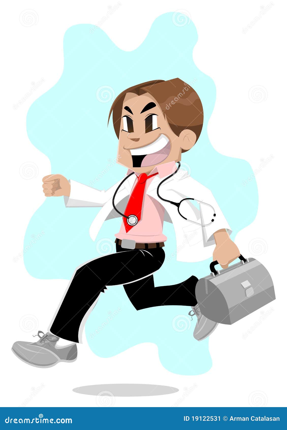 Running doctor stock vector. Illustration of character - 19122531