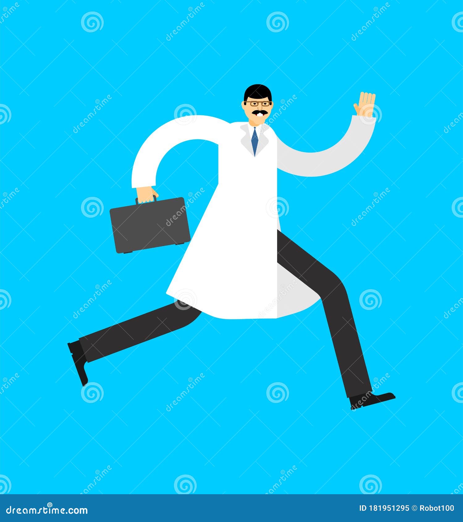 Running Doctor First Aid, Vector Illustration. Poster With Ambulance ...