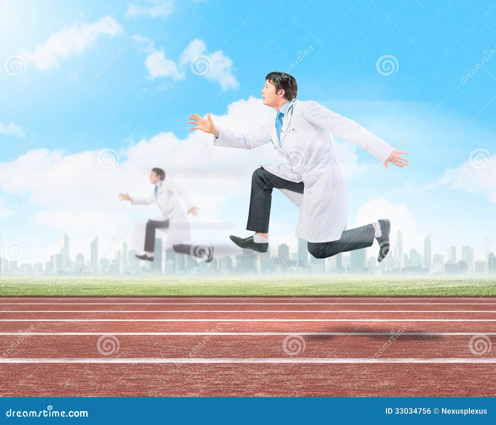 Running doctors stock photo. Image of robe, pediatrician - 33034756