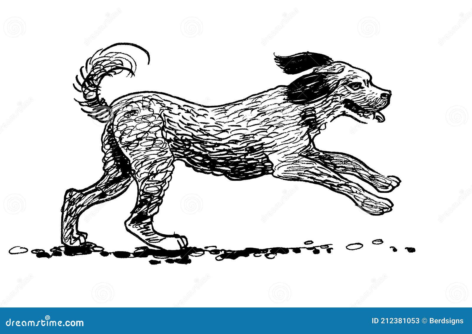 Running dog stock illustration. Illustration of running - 212381053
