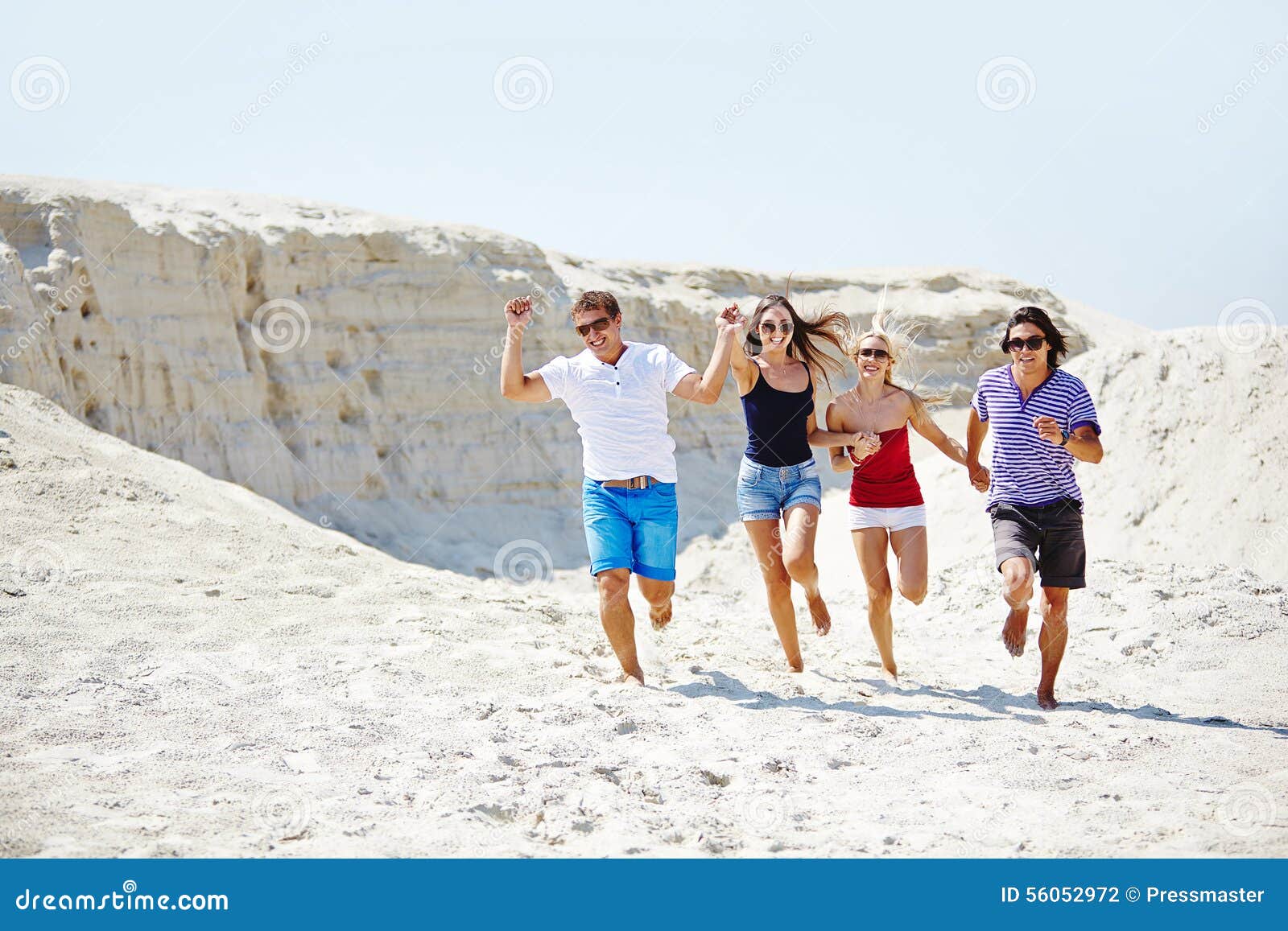 Running down beach stock photo. Image of happy, young - 56052972
