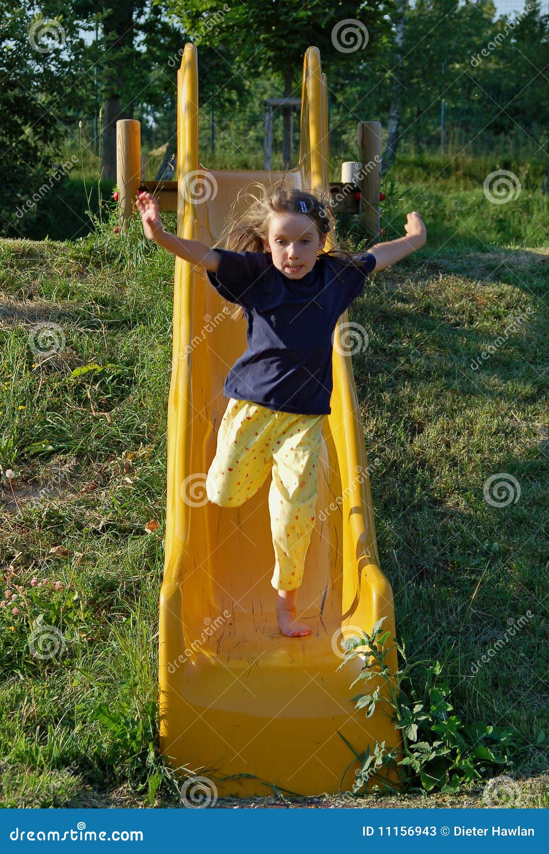 Running Down the Slide stock image. Image of life, girls - 11156943