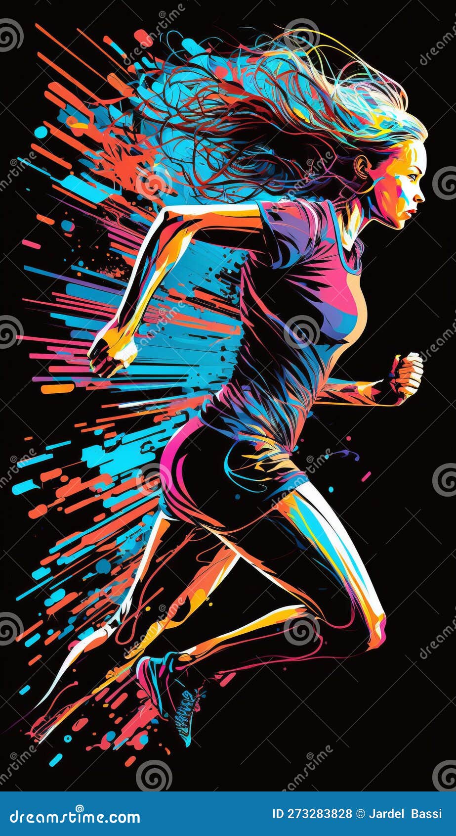 Running: a Dynamic and Energetic Concept Image Stock Illustration ...