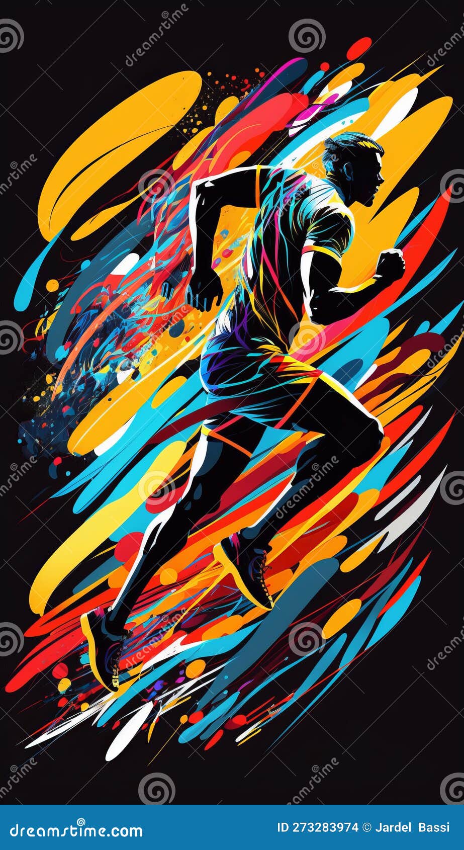 Running: a Dynamic and Energetic Concept Image Stock Illustration ...