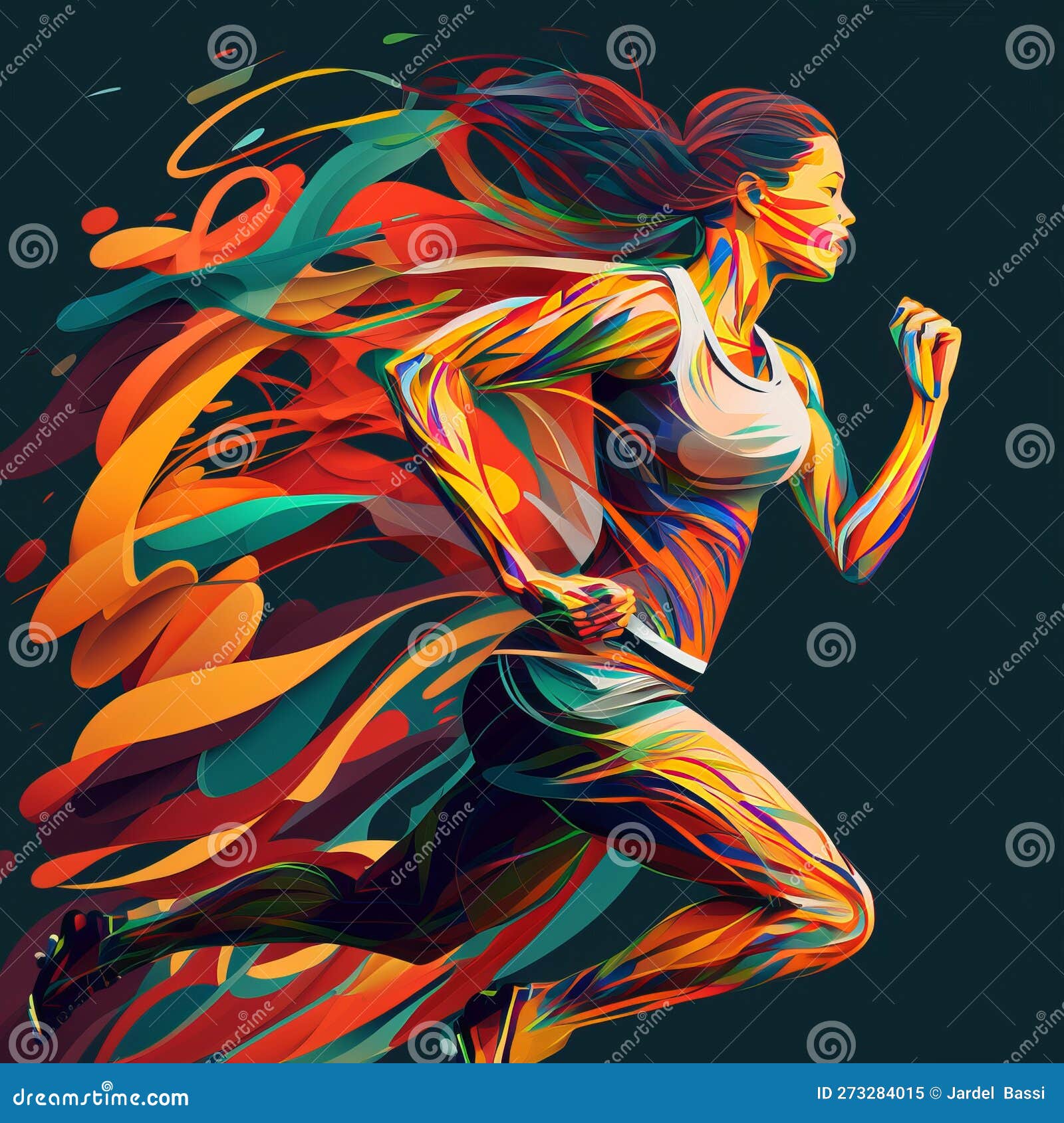 Running: a Dynamic and Energetic Concept Image Stock Illustration ...