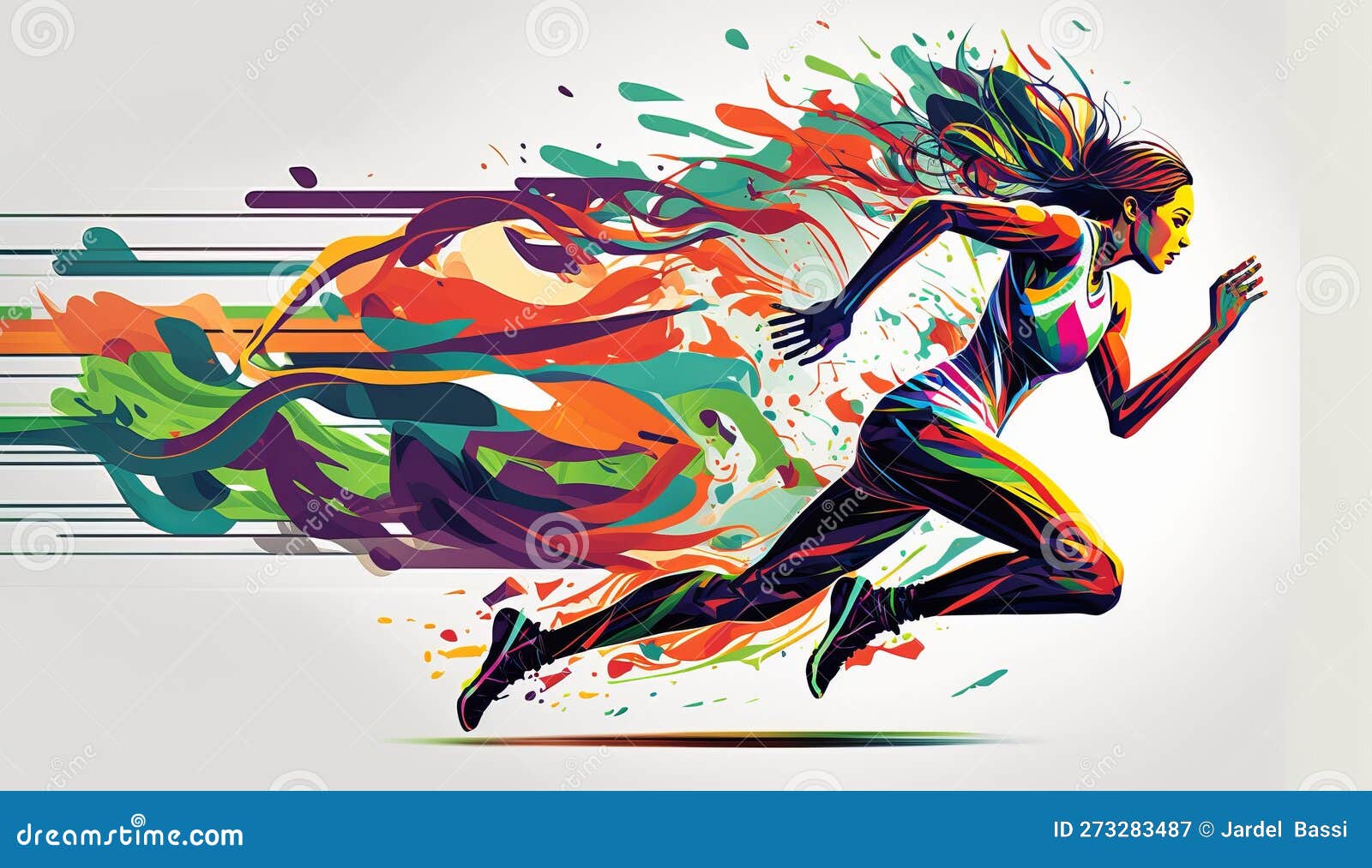 Running: a Dynamic and Energetic Concept Image Stock Illustration ...
