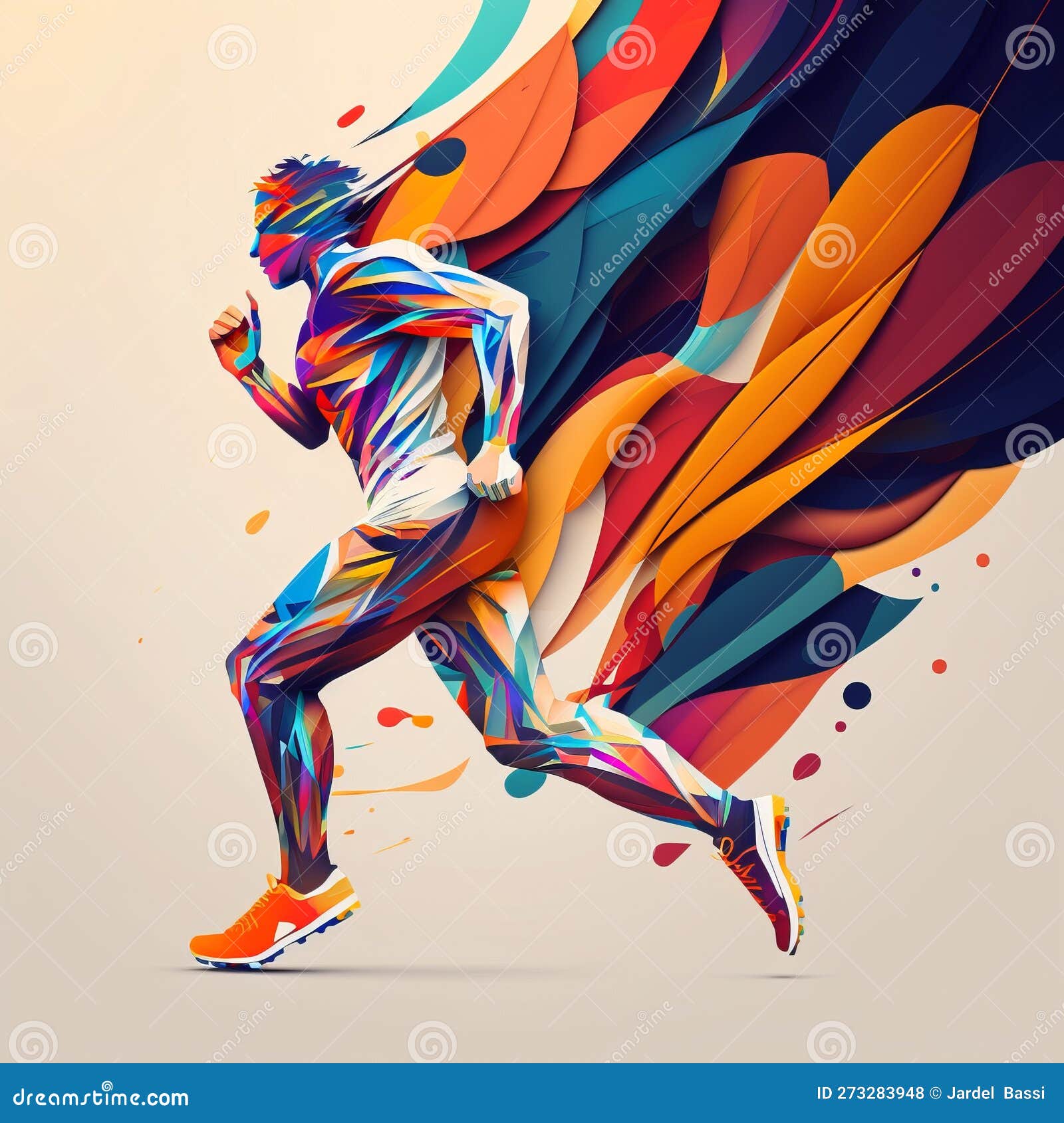 Running: a Dynamic and Energetic Concept Image Stock Illustration ...
