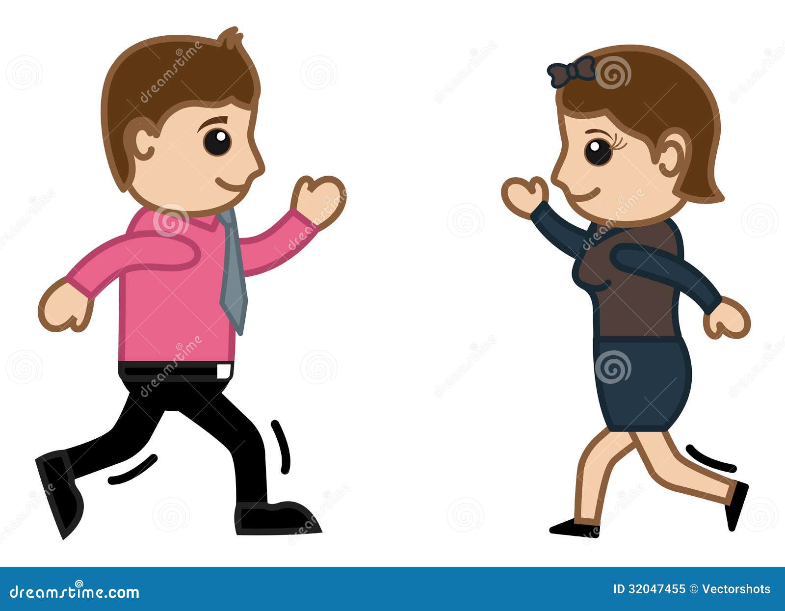 Running for Each Other Vector Illustration Stock Vector - Illustration ...