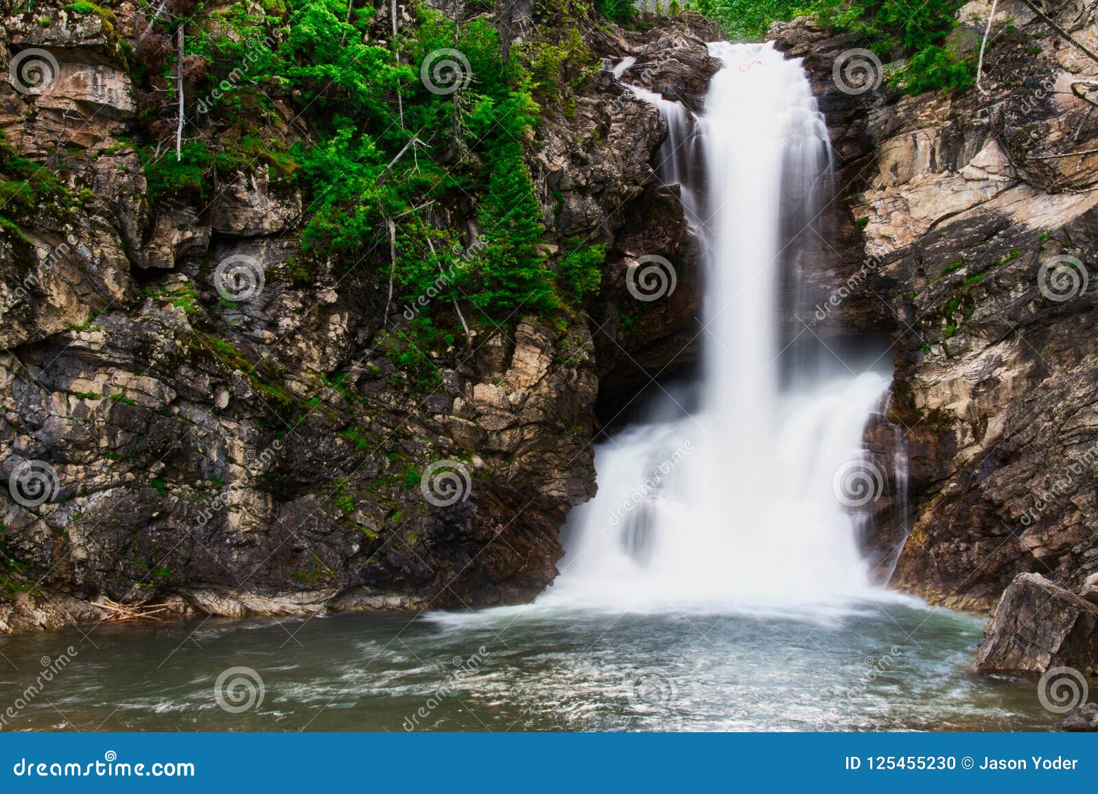 Running Eagle Falls stock photo. Image of trees, waterfall - 125455230