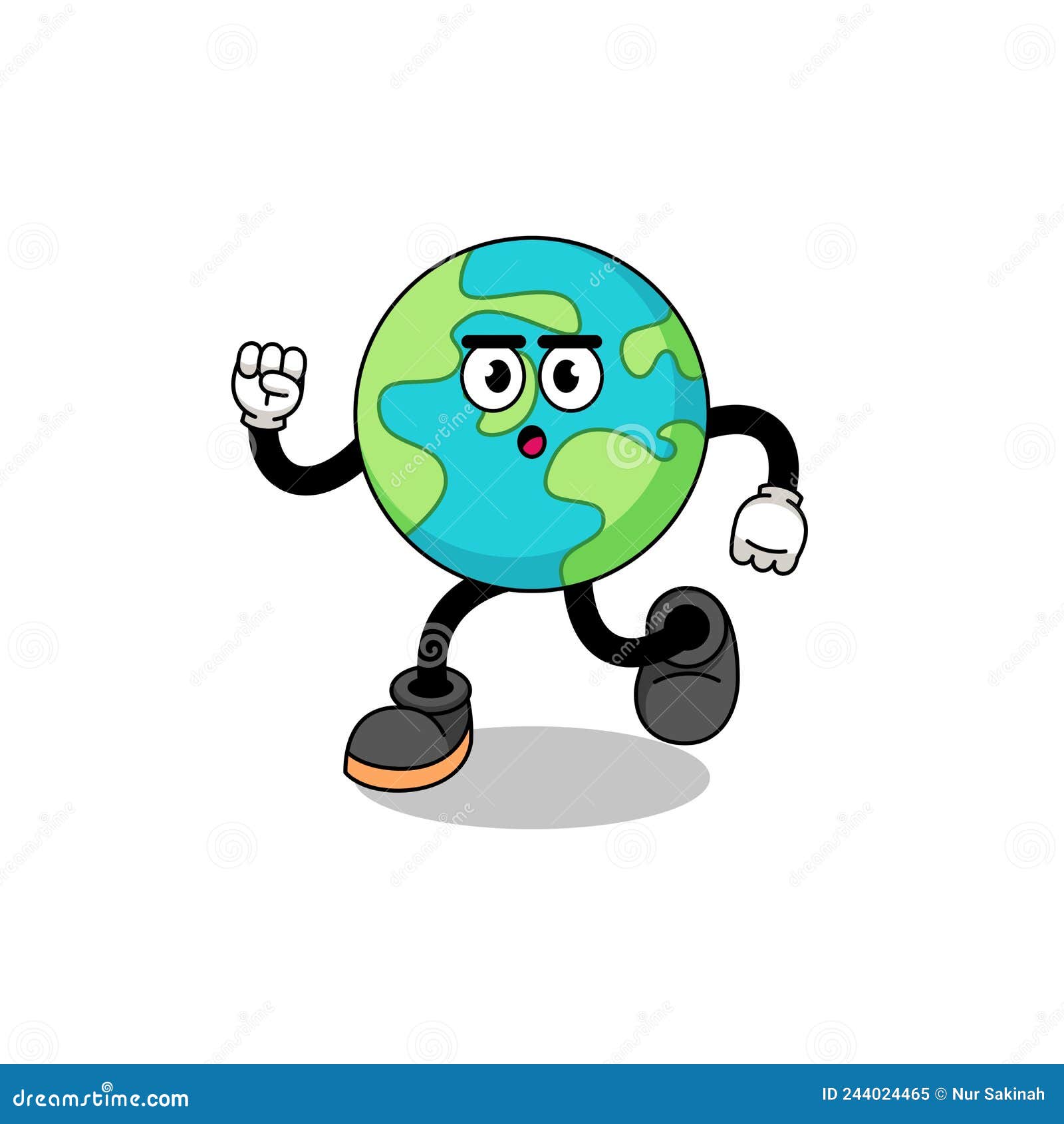 Running Earth Mascot Illustration Stock Vector - Illustration of ...