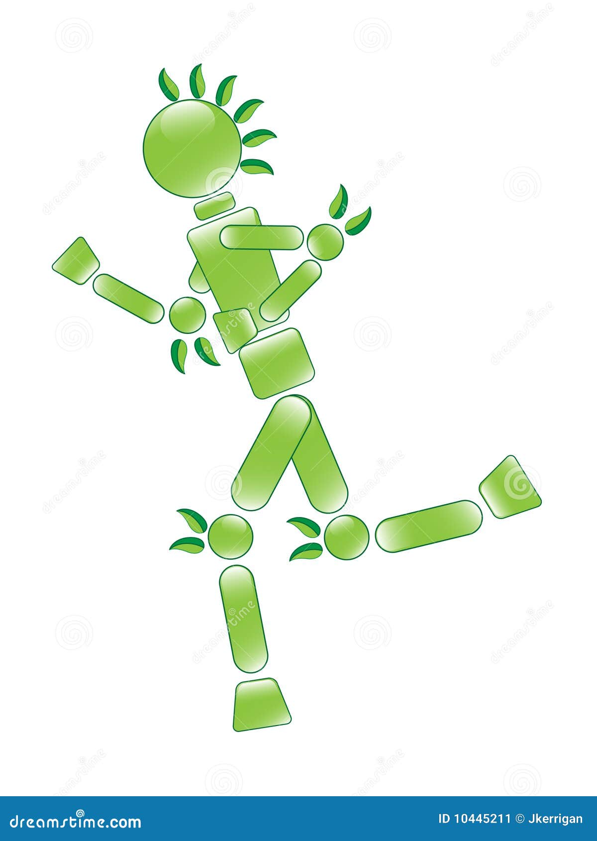 Running Eco Man stock vector. Illustration of cartoon - 10445211